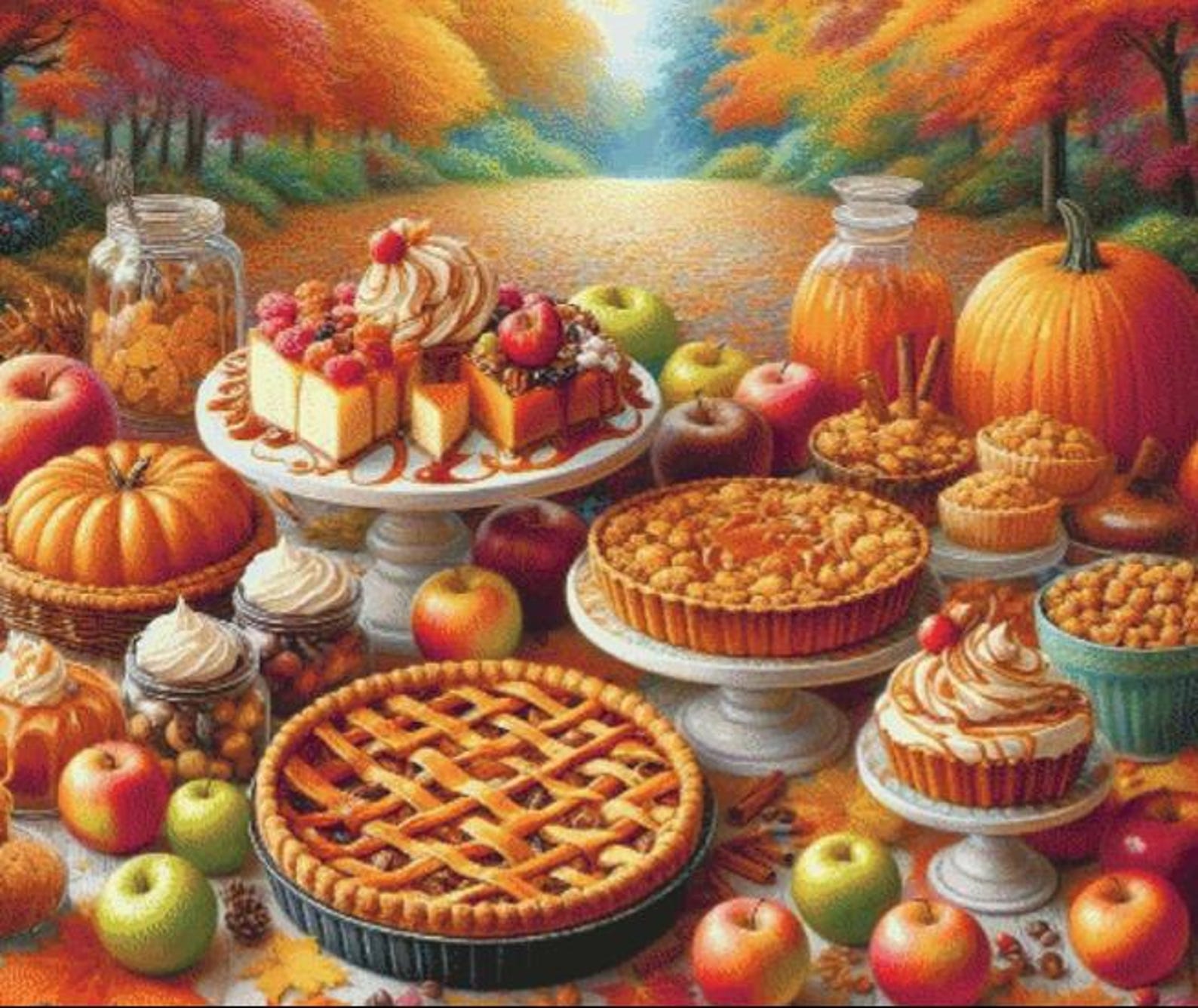 Autumnal Desserts Cross Stitch Pattern, PDF Instant Download, Full ...