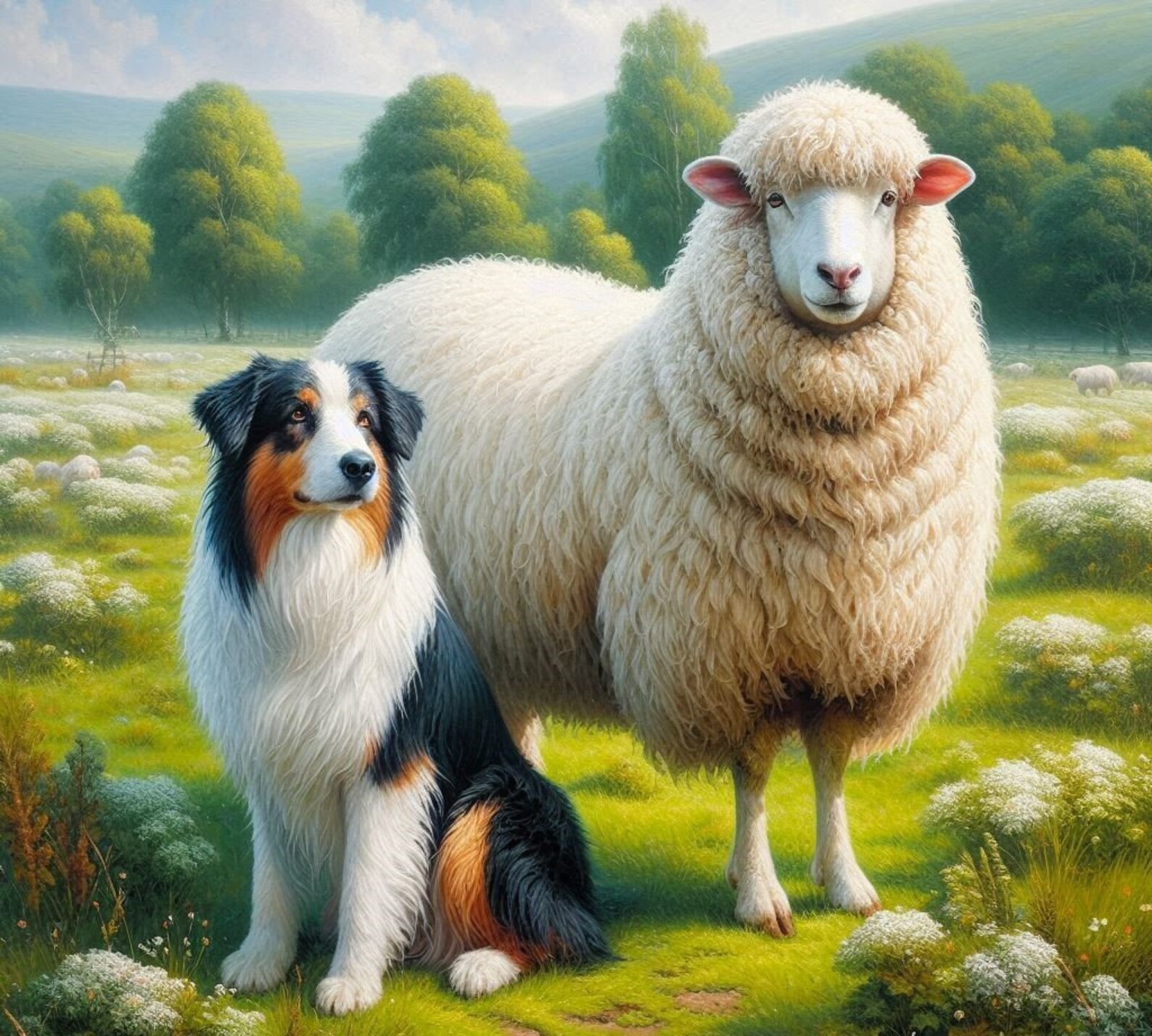 Sheep and Sheepdog Cross Stitch Pattern, PDF Instant Download, Full ...