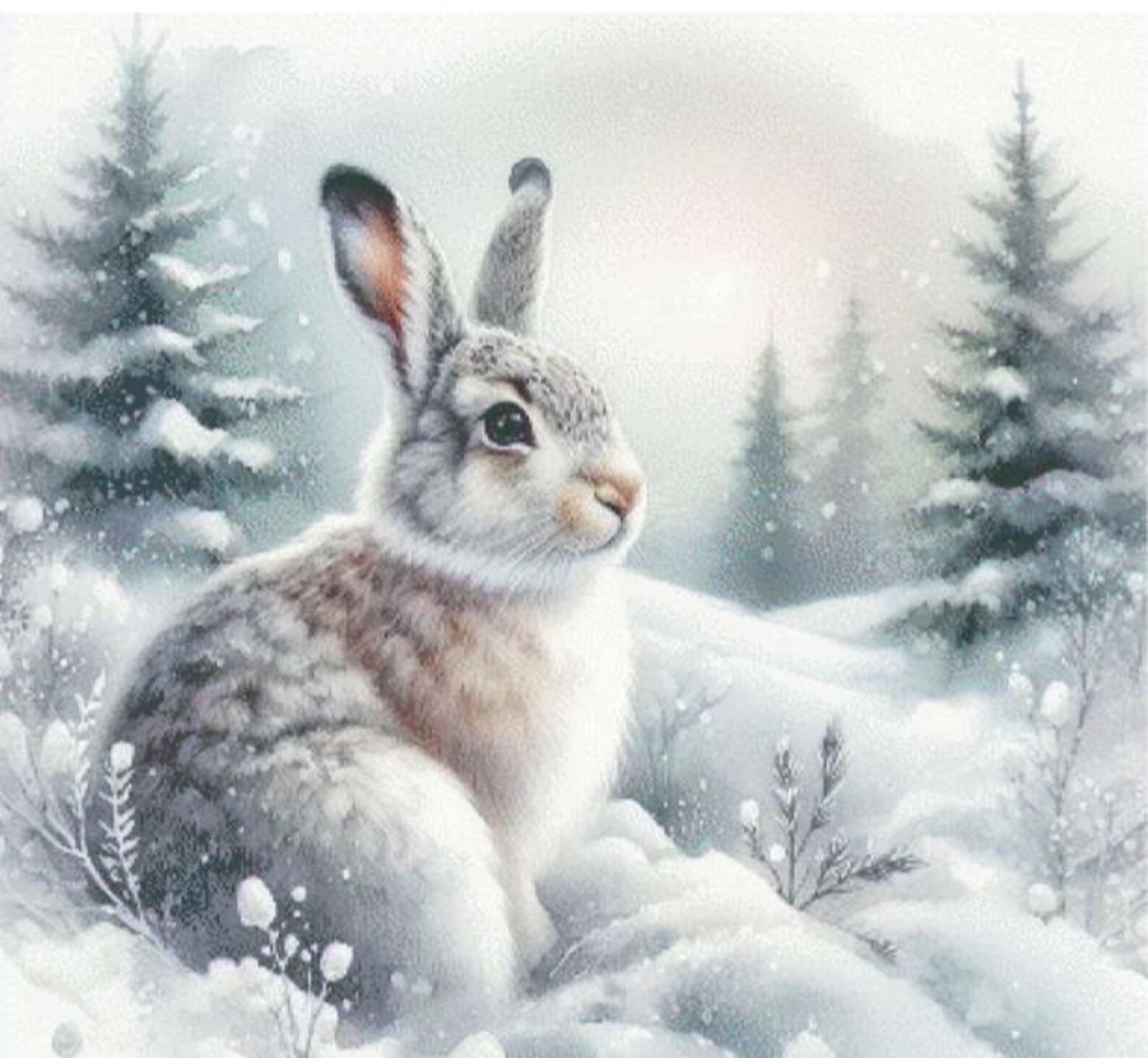 Snow Hare Cross Stitch Pattern, PDF Instant Download, Full Coverage ...