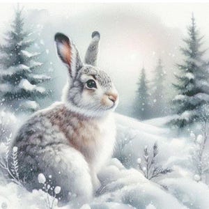 Snow Hare Cross Stitch Pattern, PDF Instant Download, Full Coverage ...