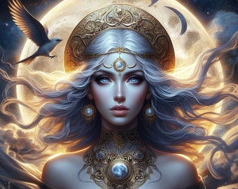 Nyx Greek Goddess of the Night Cross Stitch Pattern, PDF Instant Download, Full Coverage ...