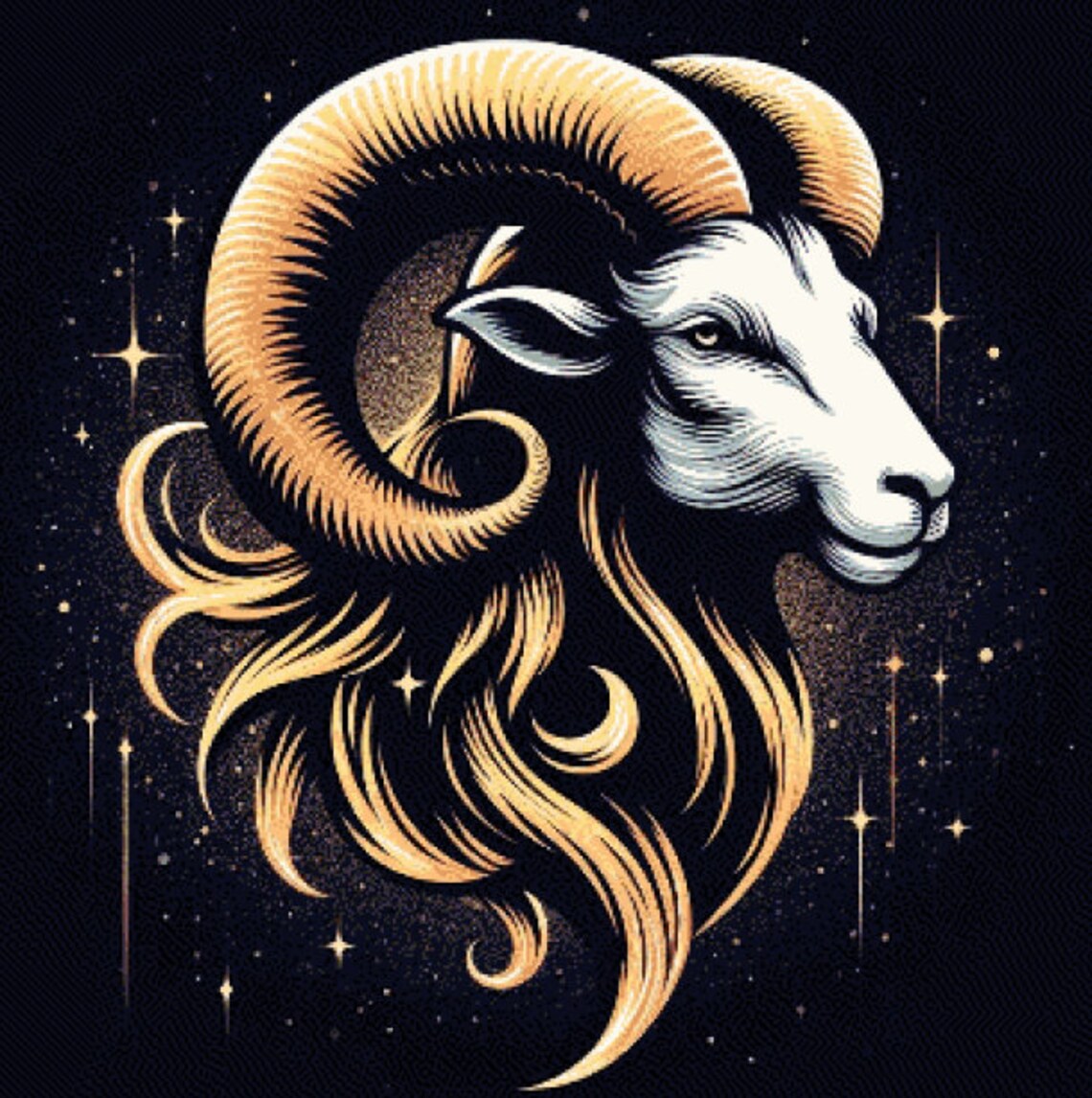 Aries Zodiac Cross Stitch Pattern, PDF Instant Download, Ram Astrology ...