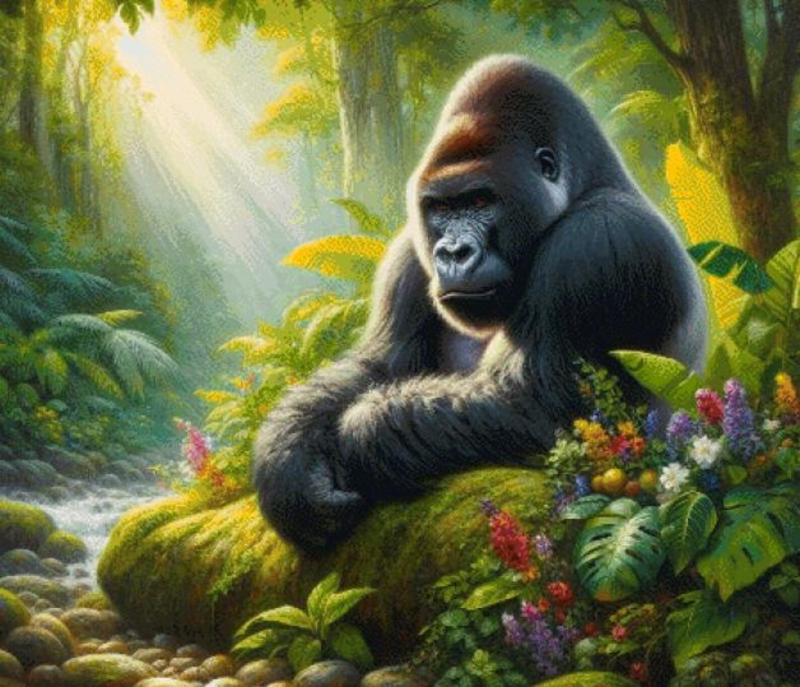 Gorilla Cross Stitch Pattern, PDF Instant Download, Full Coverage ...