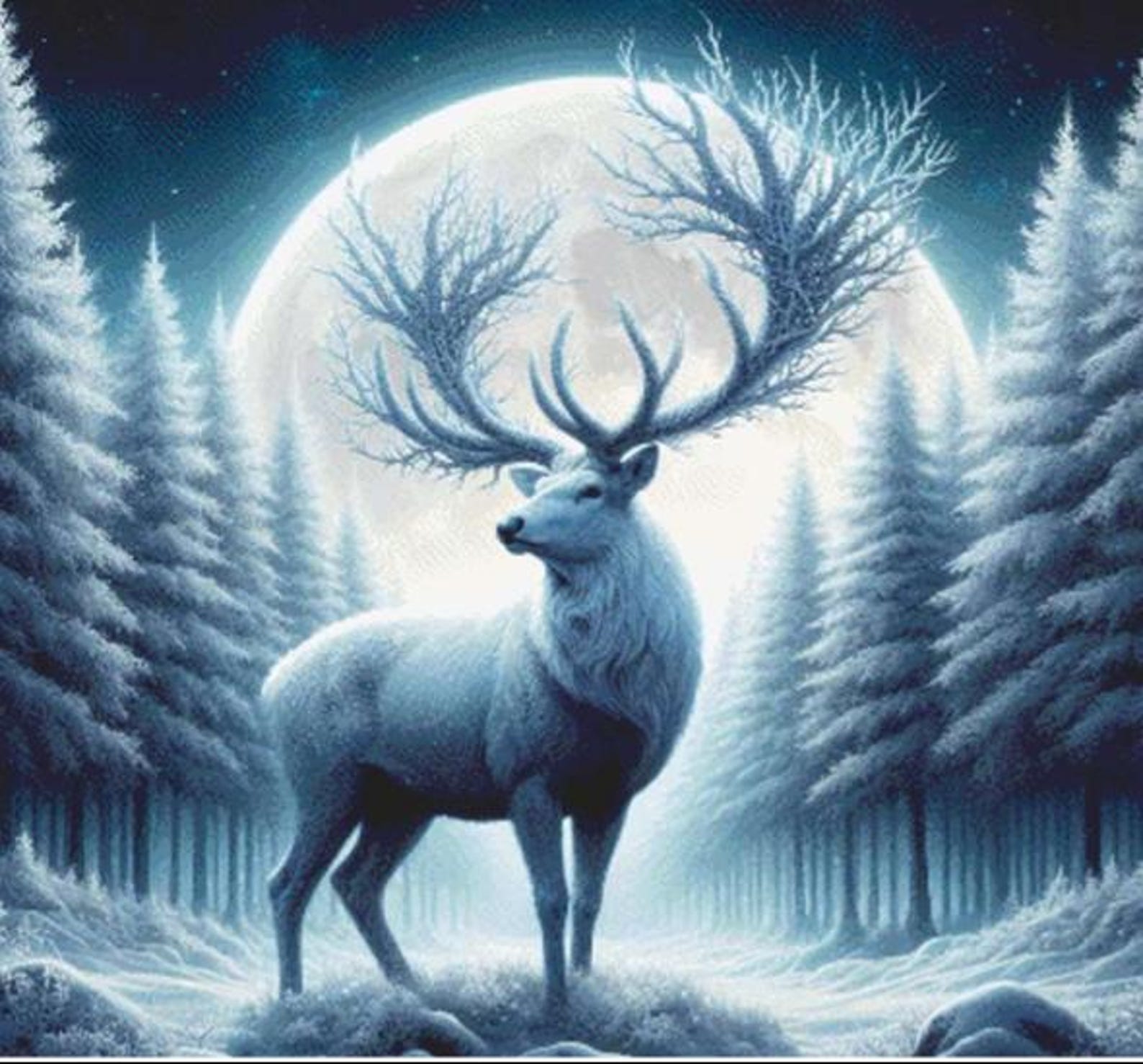 Winter Stag Cross Stitch Pattern, PDF Instant Download, Full Coverage ...