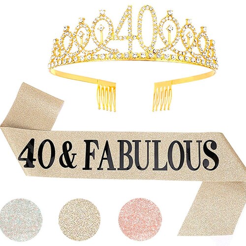 40th Birthday Sash and Tiara for Women 40 & Fabulous Birthday - Etsy