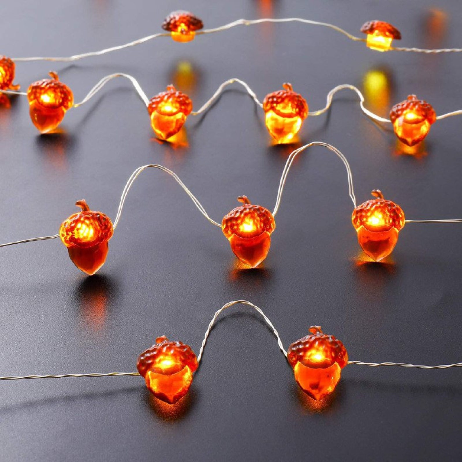 Autumn Garland Acorn Fall String Lights Thanksgiving Harvest | Etsy