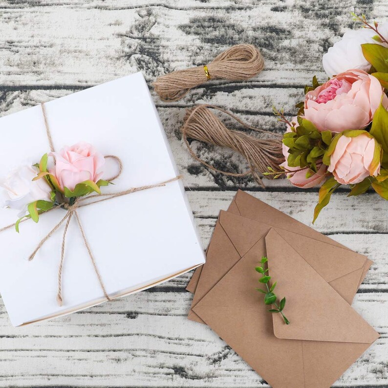 24pcs White Boxes Gift Boxes 8x8x4'' With 4 Bundles of - Etsy