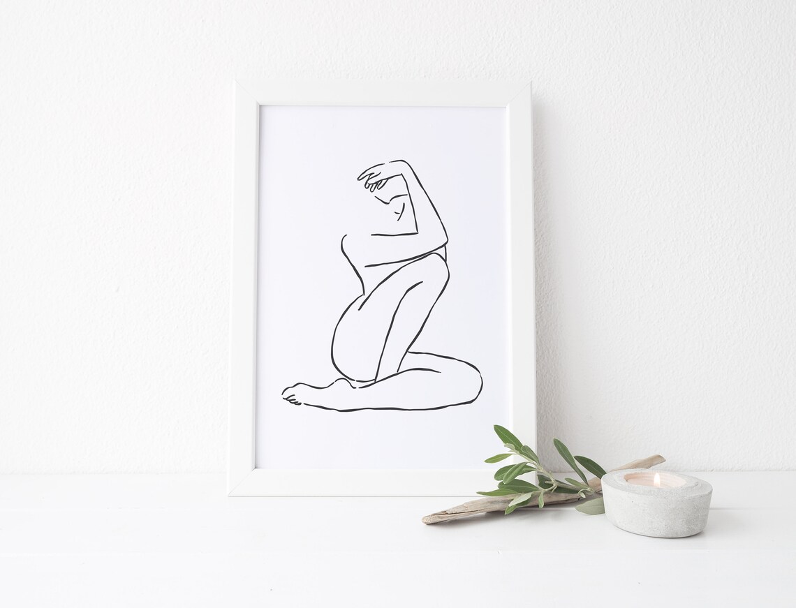 Woman Form Line Art Print Modern Art Instant Download - Etsy