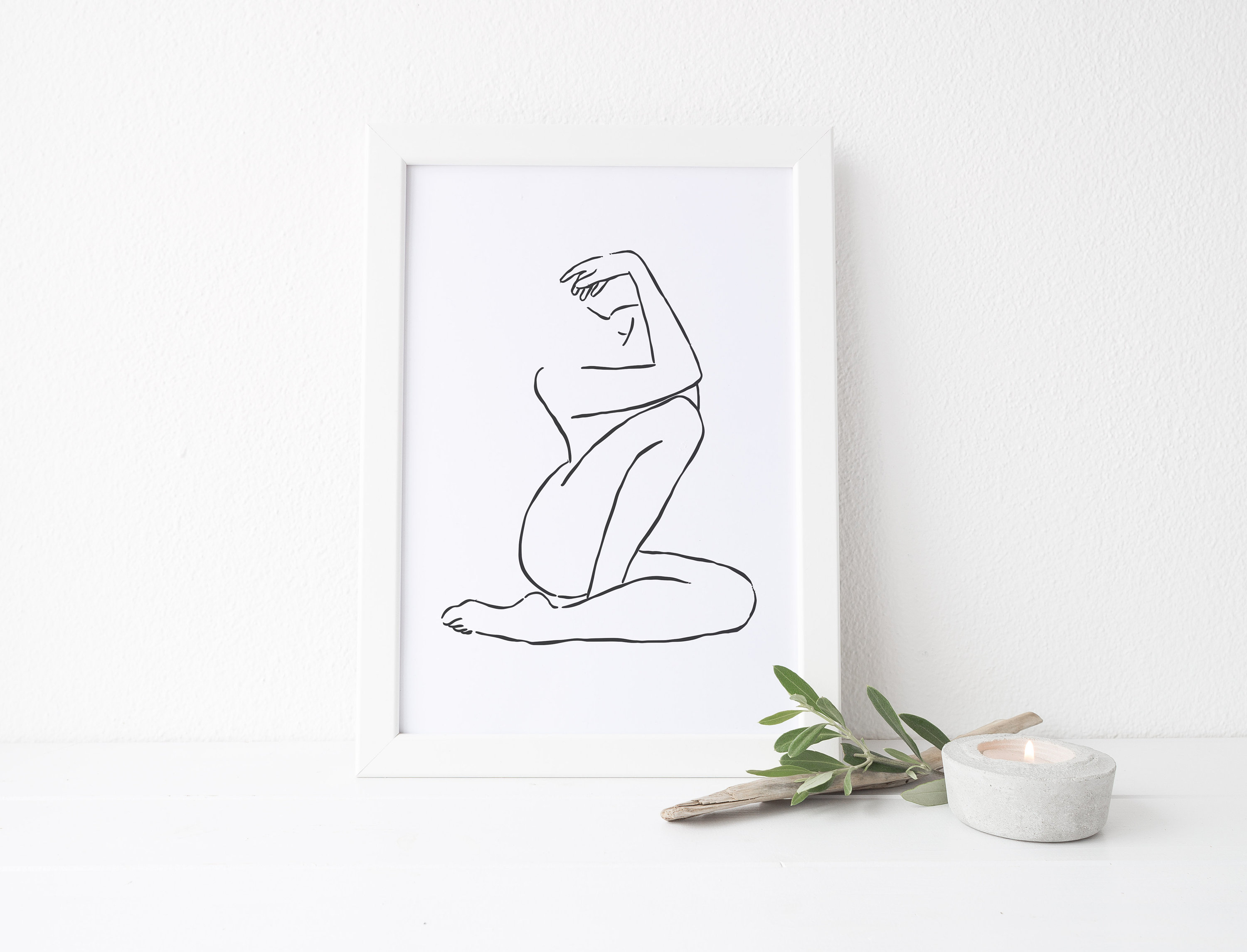 Woman Form Line Art Print | Modern Art, Instant Download Digital ...