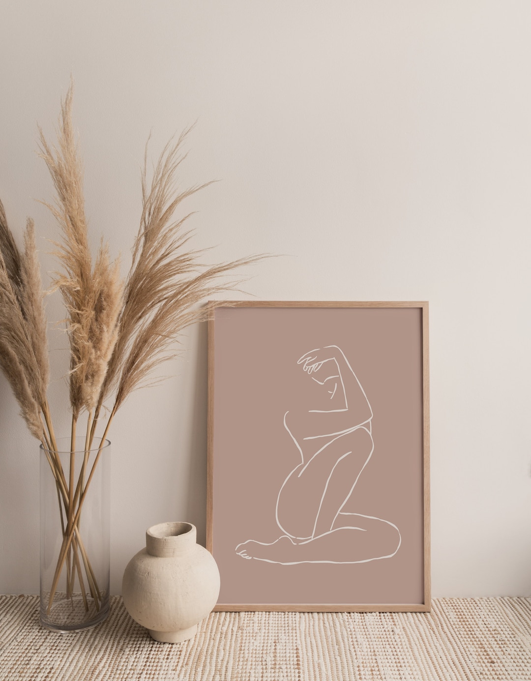 Woman Form Line Art Print Modern Art, Instant Download Digital Minimal ...