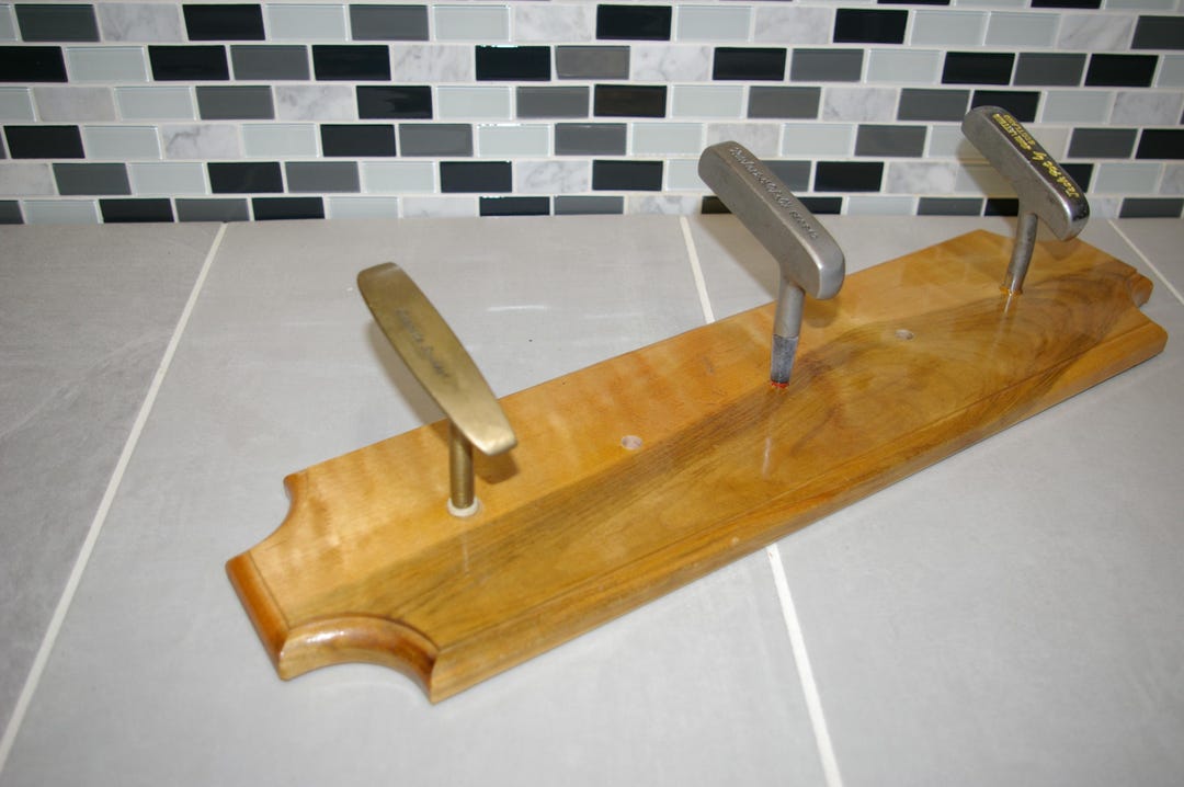 Vintage 3 Putter Golf Club Hat Rack on Maple - Etsy