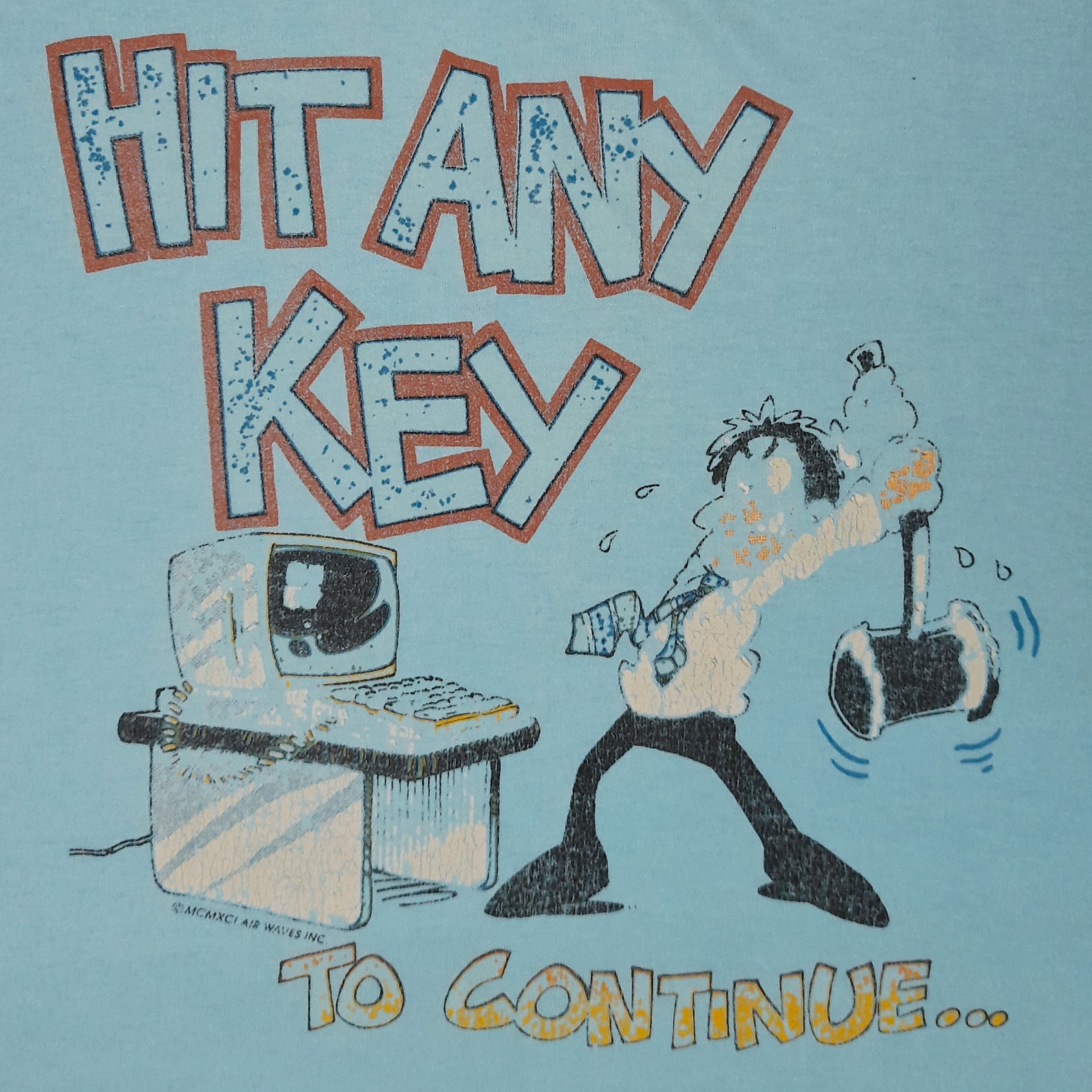 Vintage 90's 'HIT ANY KEY To Continue' Computer | Etsy