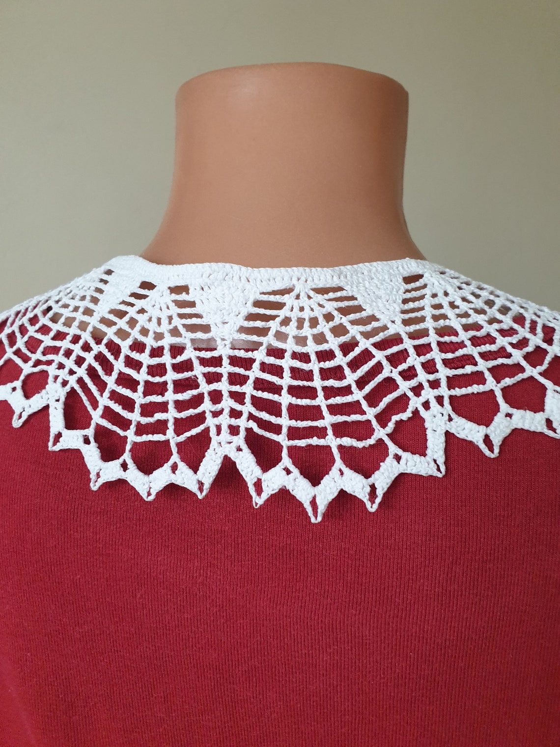 Handmade Crochet Collar White Lace Collar Collar for Woman - Etsy