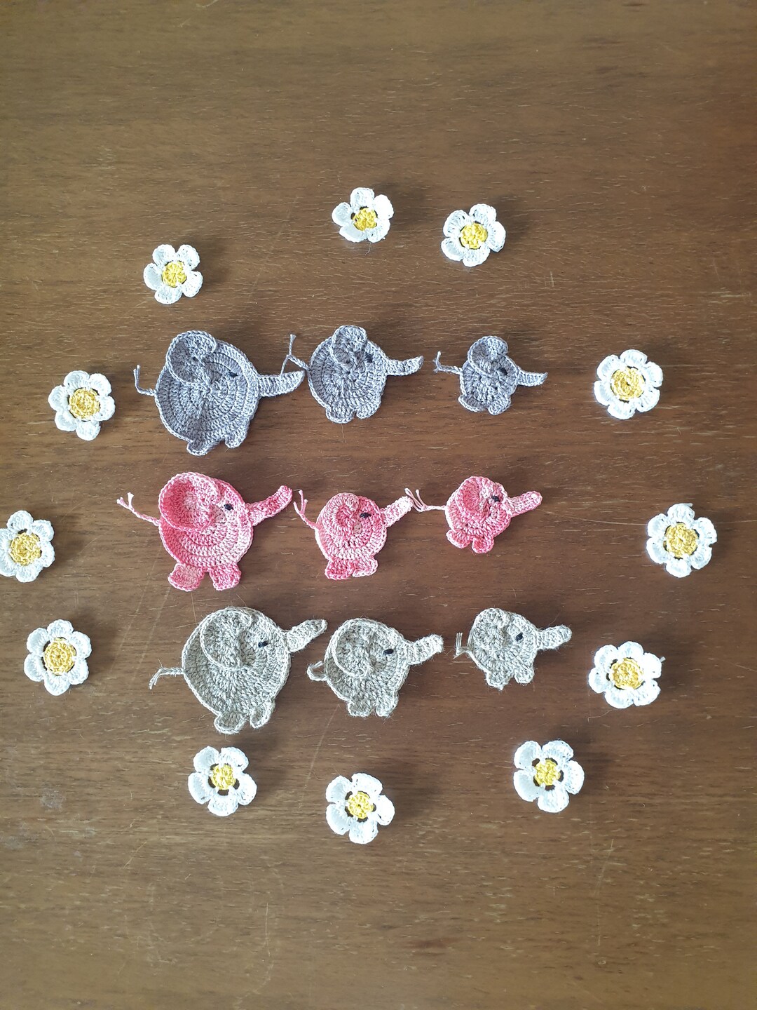 Elephant Applique Set of 3 Pcs Crochet - Etsy