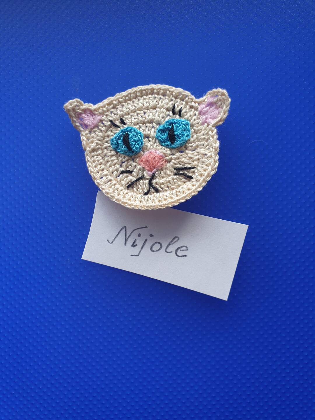 Crochet Applique, Crochet Cat Applique, Cat Head Applique, Crochet ...