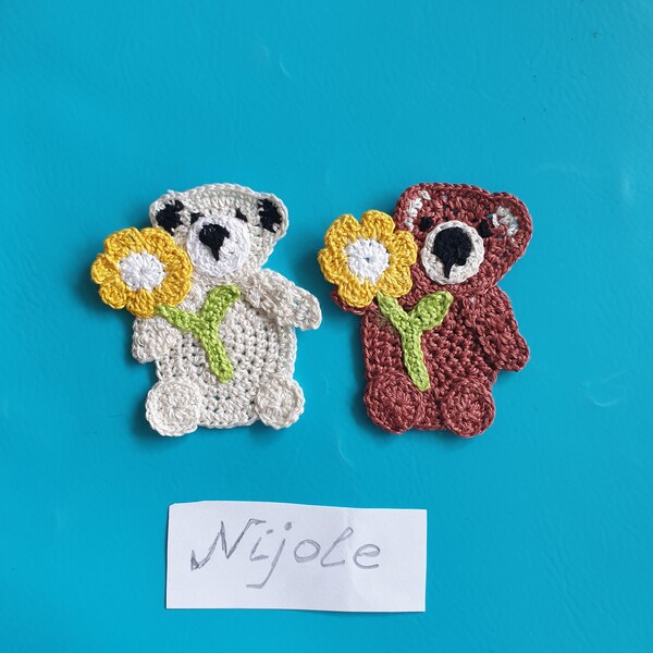 Crochet Bear Motif - Etsy UK