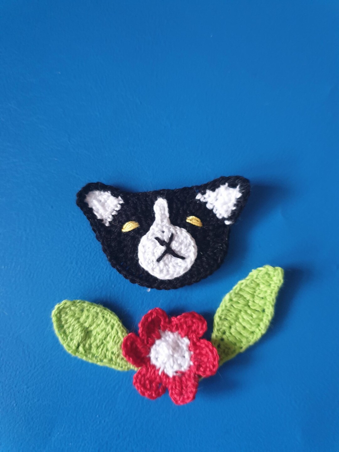 Crochet Applique, Crochet Cat Applique, Cat Head Applique, Crochet ...