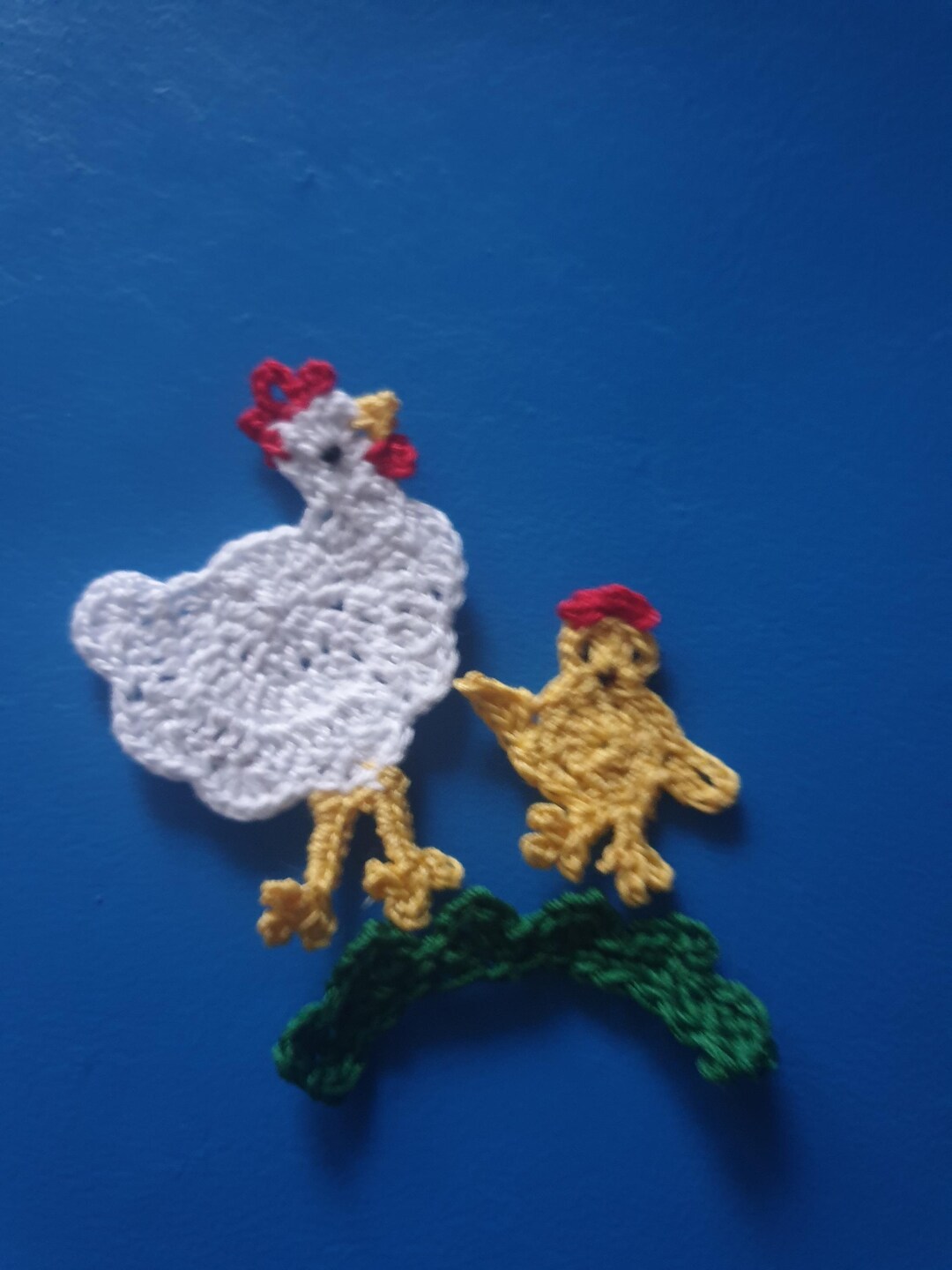 Hen With Chicken Applique, Crochet Cocks , Applique for Blanket ...