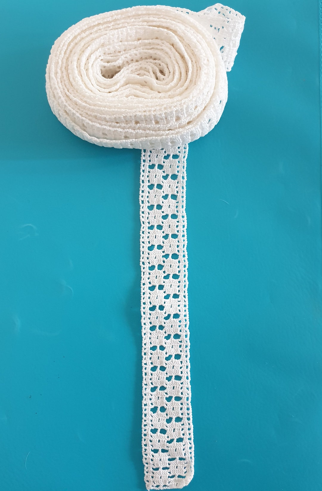 Crochet Cotton Lace Trim: Natural Ribbon Edging, 165 Inch - Etsy