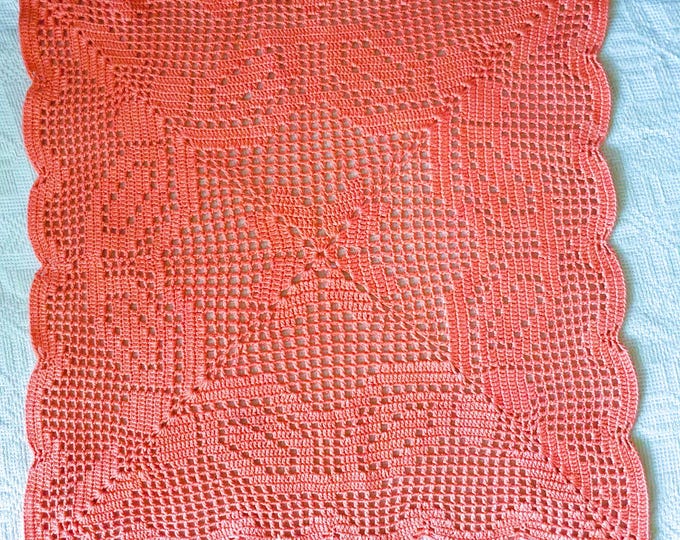 Pink Square Crocheted Doily, Lace Doily for Wedding/home Decor, Table ...