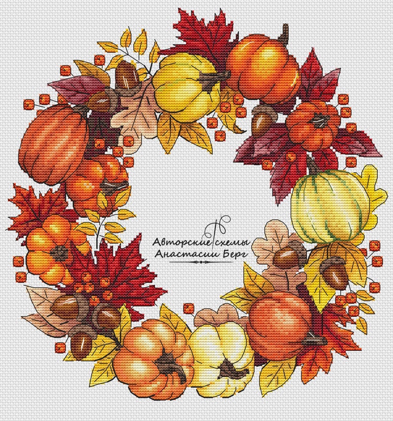 Wreath Cross Stitch Pattern PDF Instant Download Autumn Cross | Etsy Wreath Cross Stitch Pattern PDF Instant Download Autumn Cross | Etsy