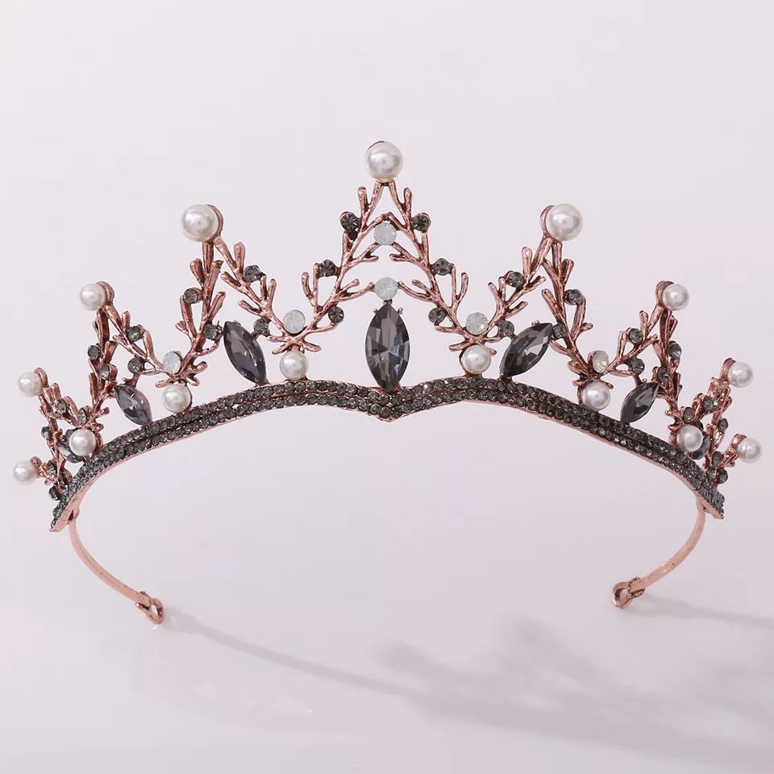 Baroque Crown Vintage Round Full Size Tiara Luxury Rhinestone - Etsy