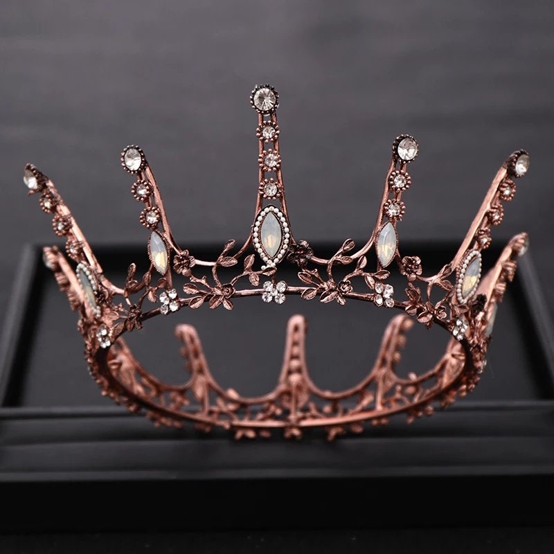 Vintage Vintage Crystal Round Big Crown for Wedding Bridal | Etsy