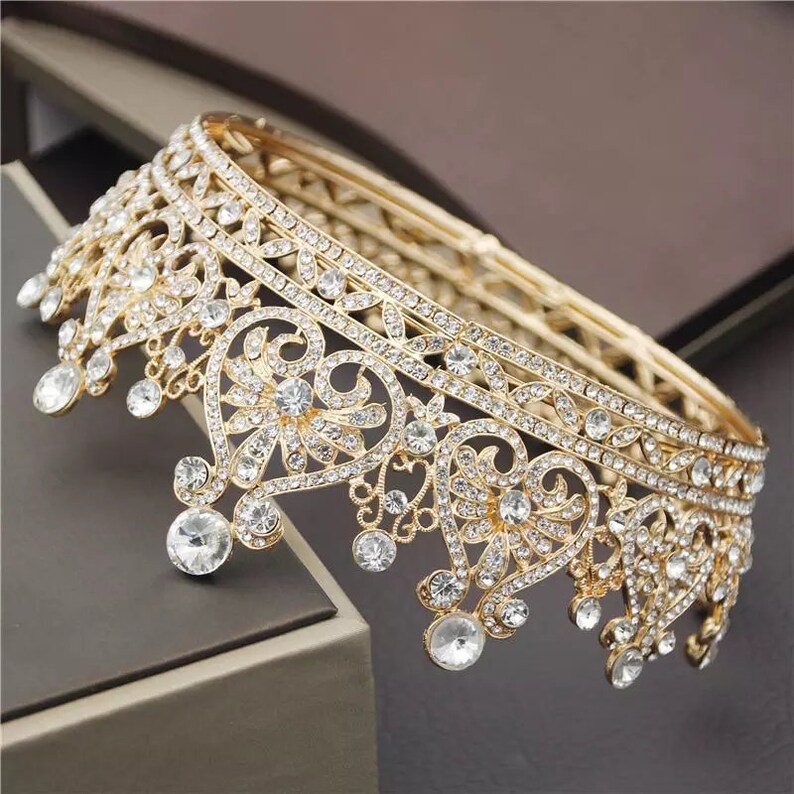 Princess Tiara Wedding Tiara Princess Crown Gold Tiara - Etsy