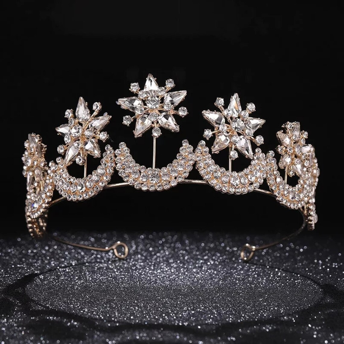 Vintage Baroque Round Crown Bridal Wedding Hair Accessories - Etsy