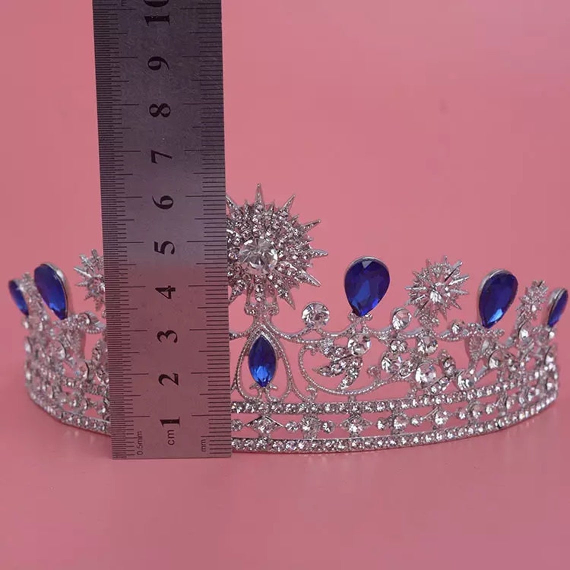 Luxury Elegant Blue Rhinestone Bridal Tiara Crystal Wedding - Etsy