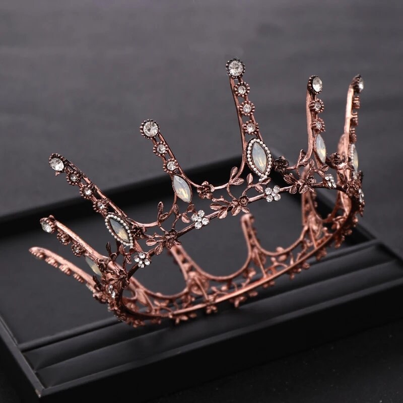 Vintage Vintage Crystal Round Big Crown for Wedding Bridal | Etsy