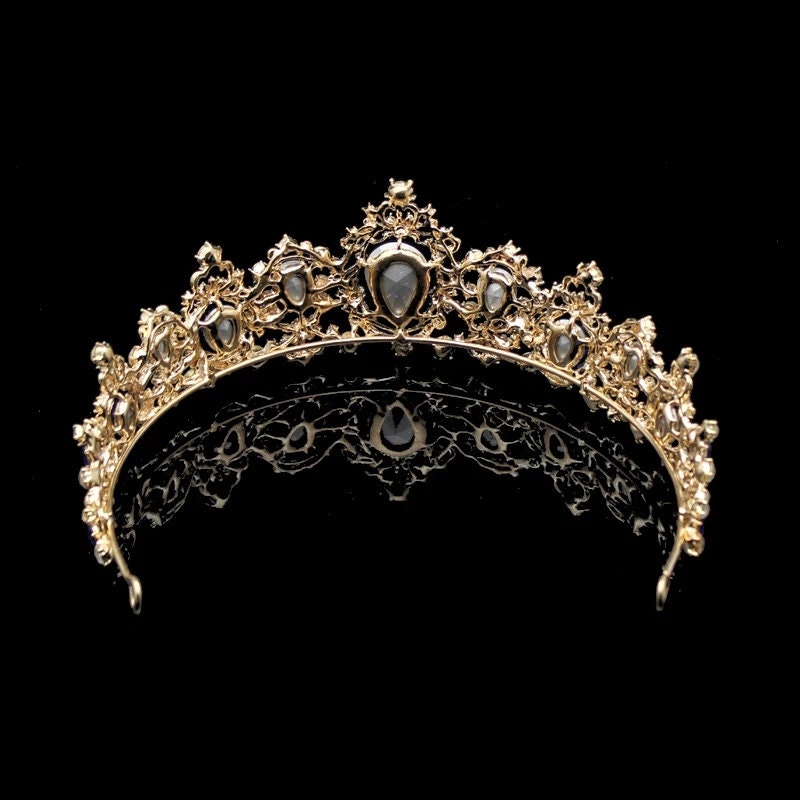 Gold Bridal Crown Floral Wedding Crown Floral Headband Wedding | Etsy