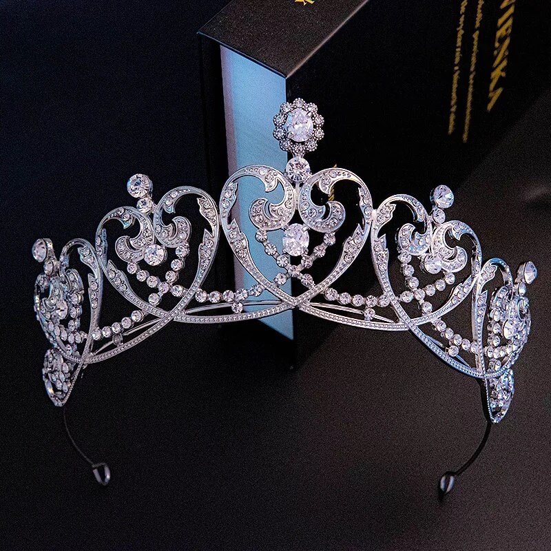 Silver Crown Silver Wedding Tiara//white Crystal Bridal | Etsy