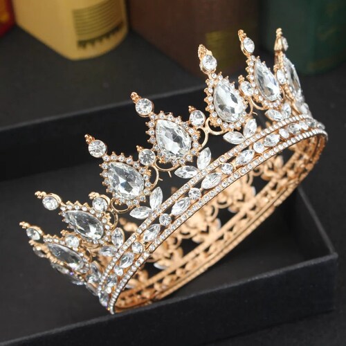 Vintage Queen King Wedding Tiara Crown Bridal Vintage Crystal Etsy