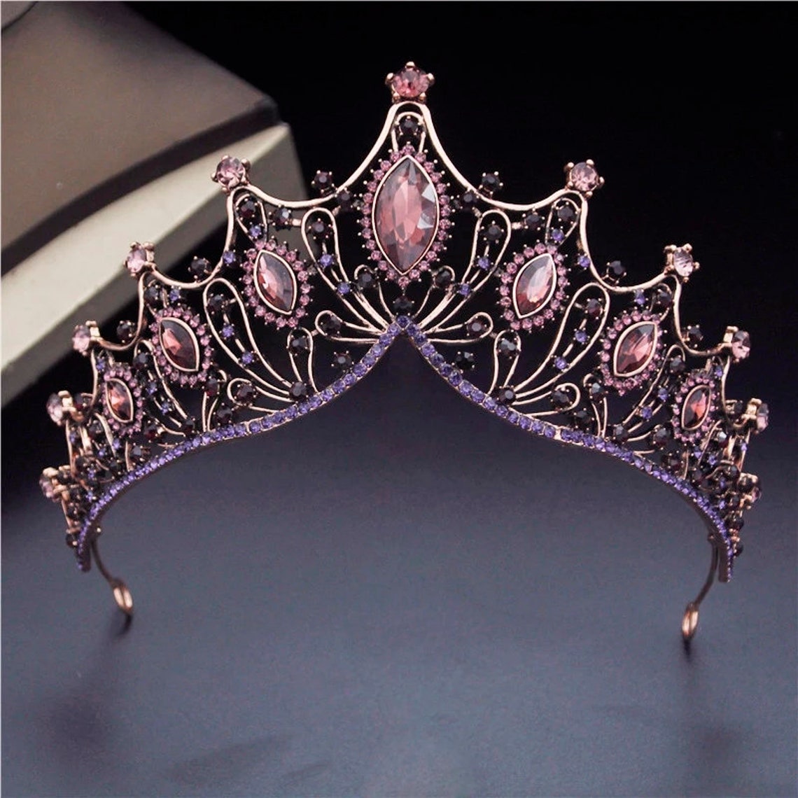 Purple Violet Tiaras Wedding Crowns Leave Bridal Crown Pearl - Etsy