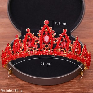 Red Crown Gothic Headdress Gorgeous Queen Crown Red Crystal Vampire ...