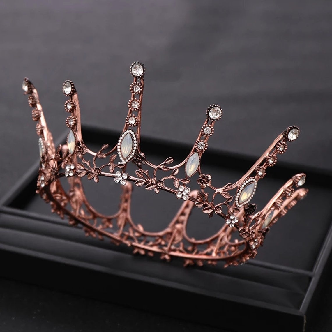 Vintage Vintage Crystal Round Big Crown for Wedding Bridal | Etsy