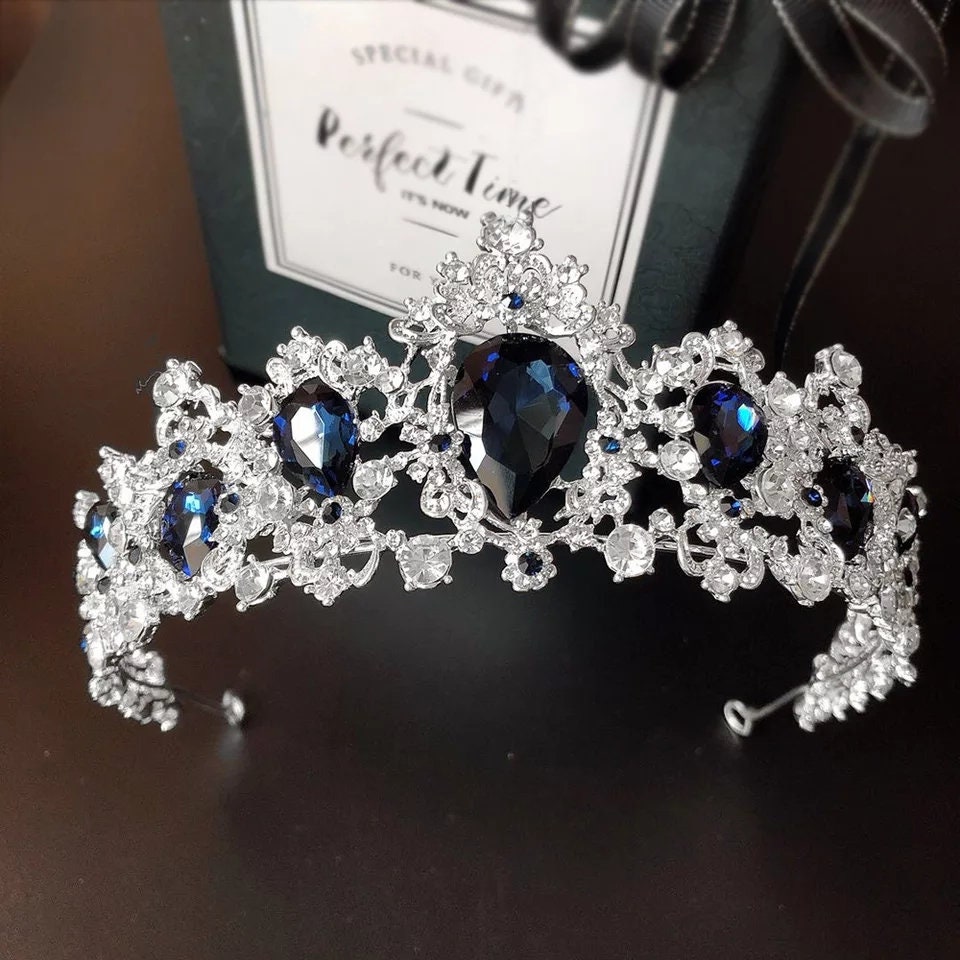 Blue Tiaravintage Wedding Tiarabridal Tiarawedding - Etsy