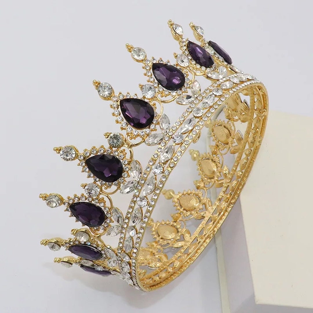 Purple Tiara Rhinestone Wedding Bridal Crown Princess Crown - Etsy