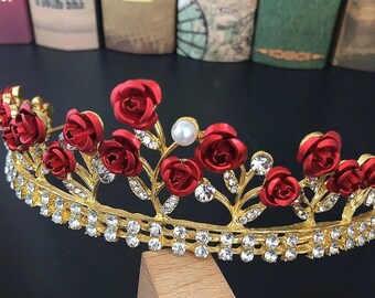 Red Rose Headband - Etsy