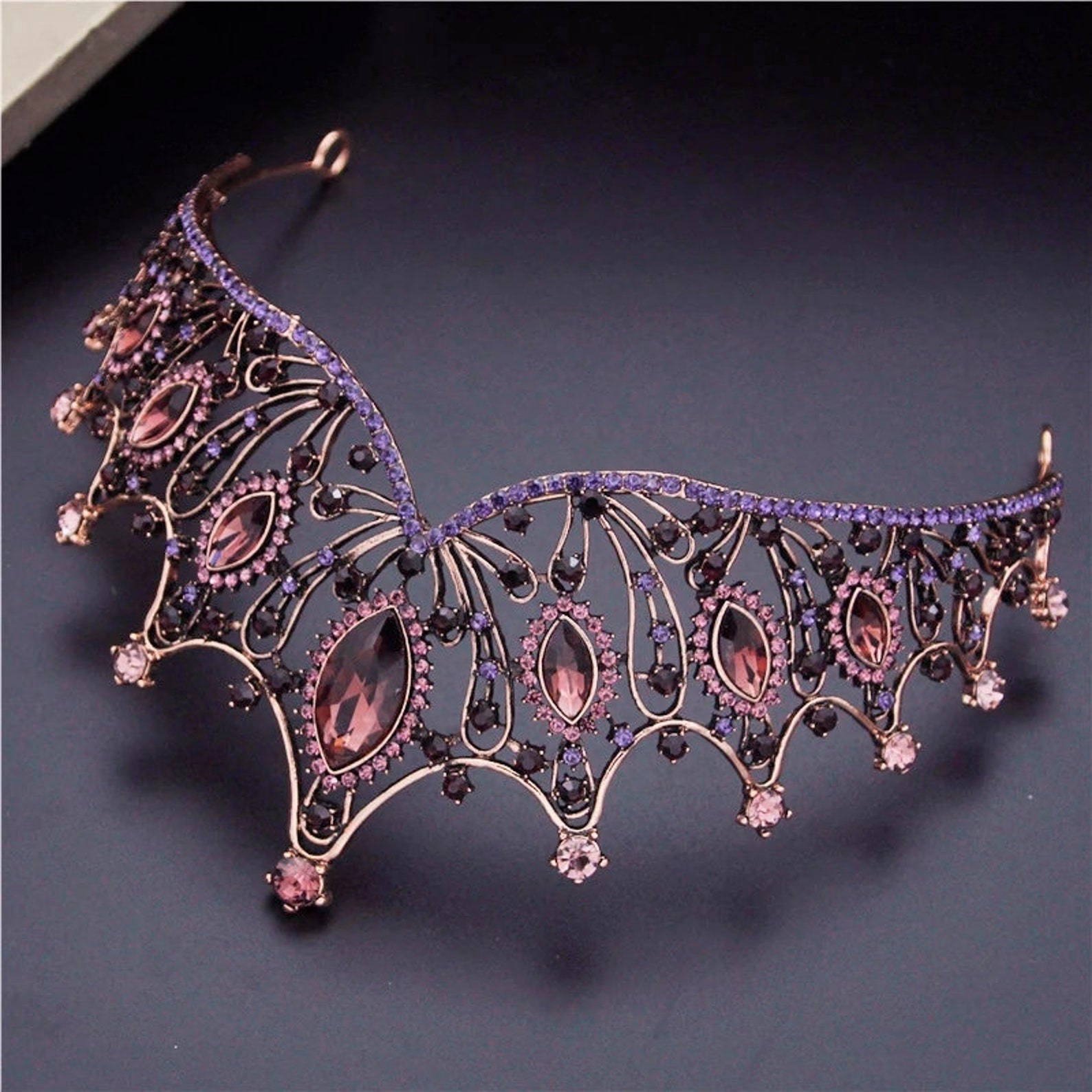 Purple Violet Tiaras Wedding Crowns Leave Bridal Crown Pearl - Etsy