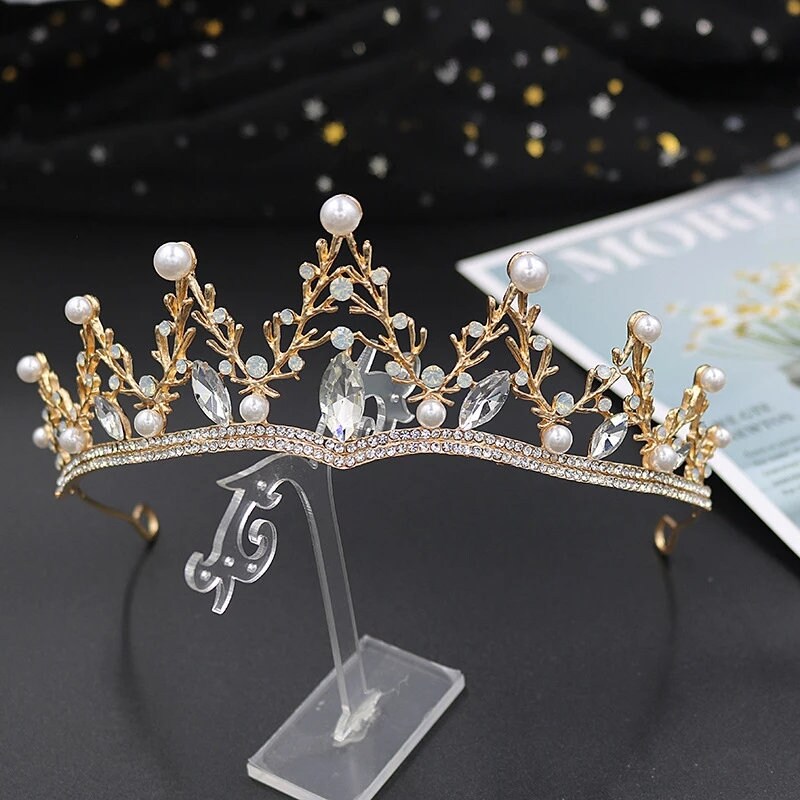 Gold Crown Wedding Accessories Bridal Crown Gold Wedding | Etsy