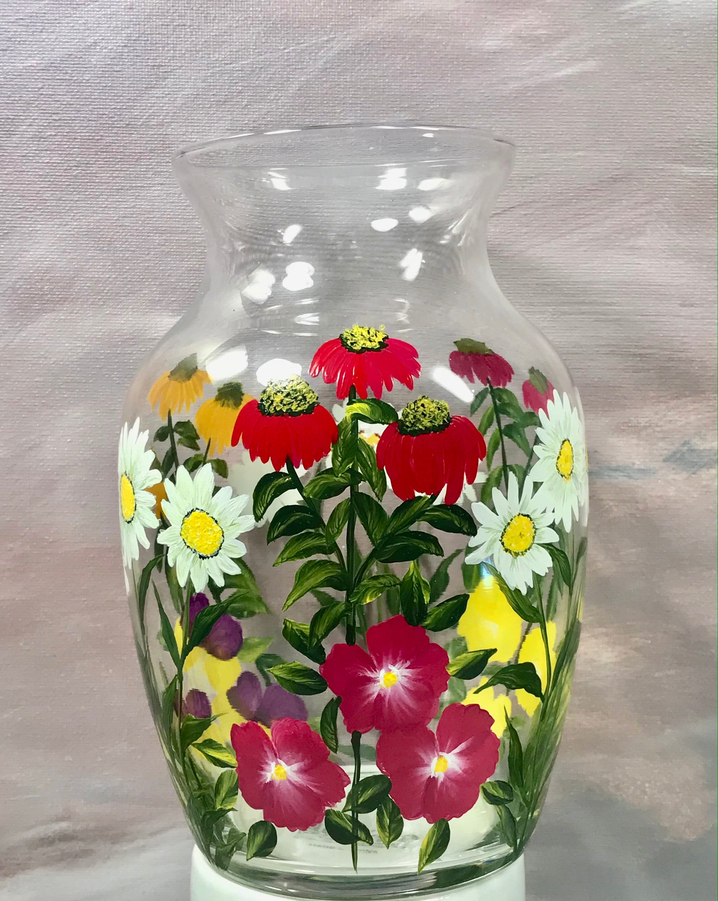 Hand Painted Flower Vases