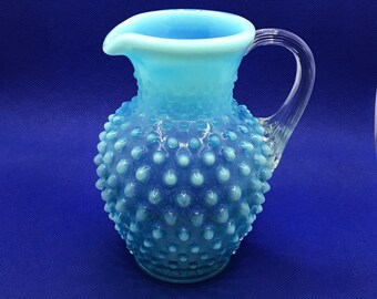 Blue Hobnail Pitcher - Etsy
