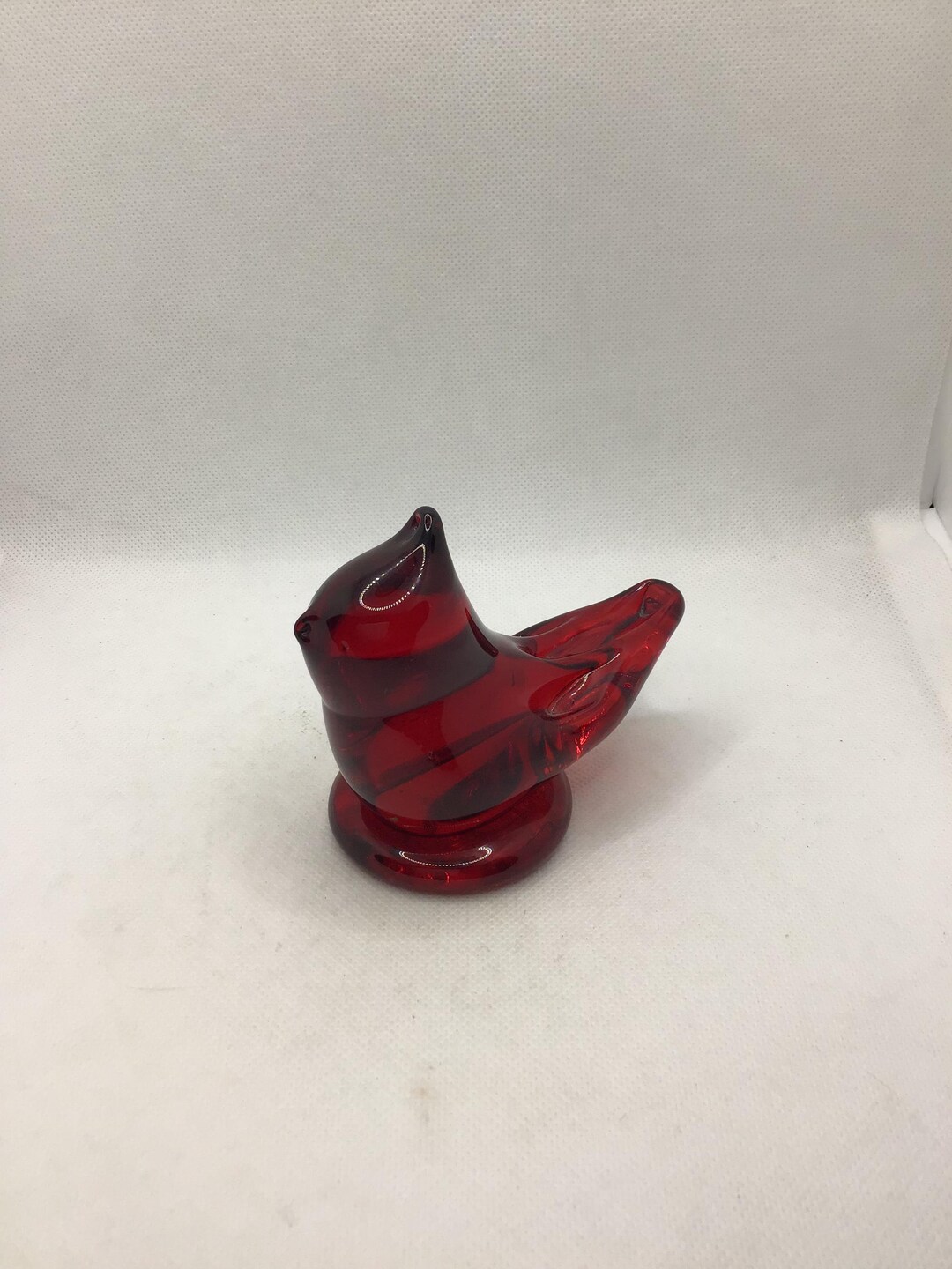 Vintage 1999 Country Cardinal Ruby Red Art Glass Ron Ray 4 Long - Etsy