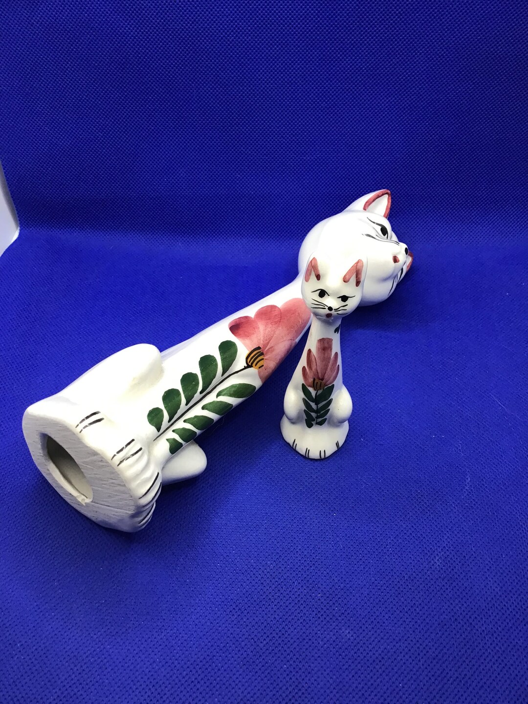 Vintage MCM Long Neck Cat Mom and Kitten Set - Etsy
