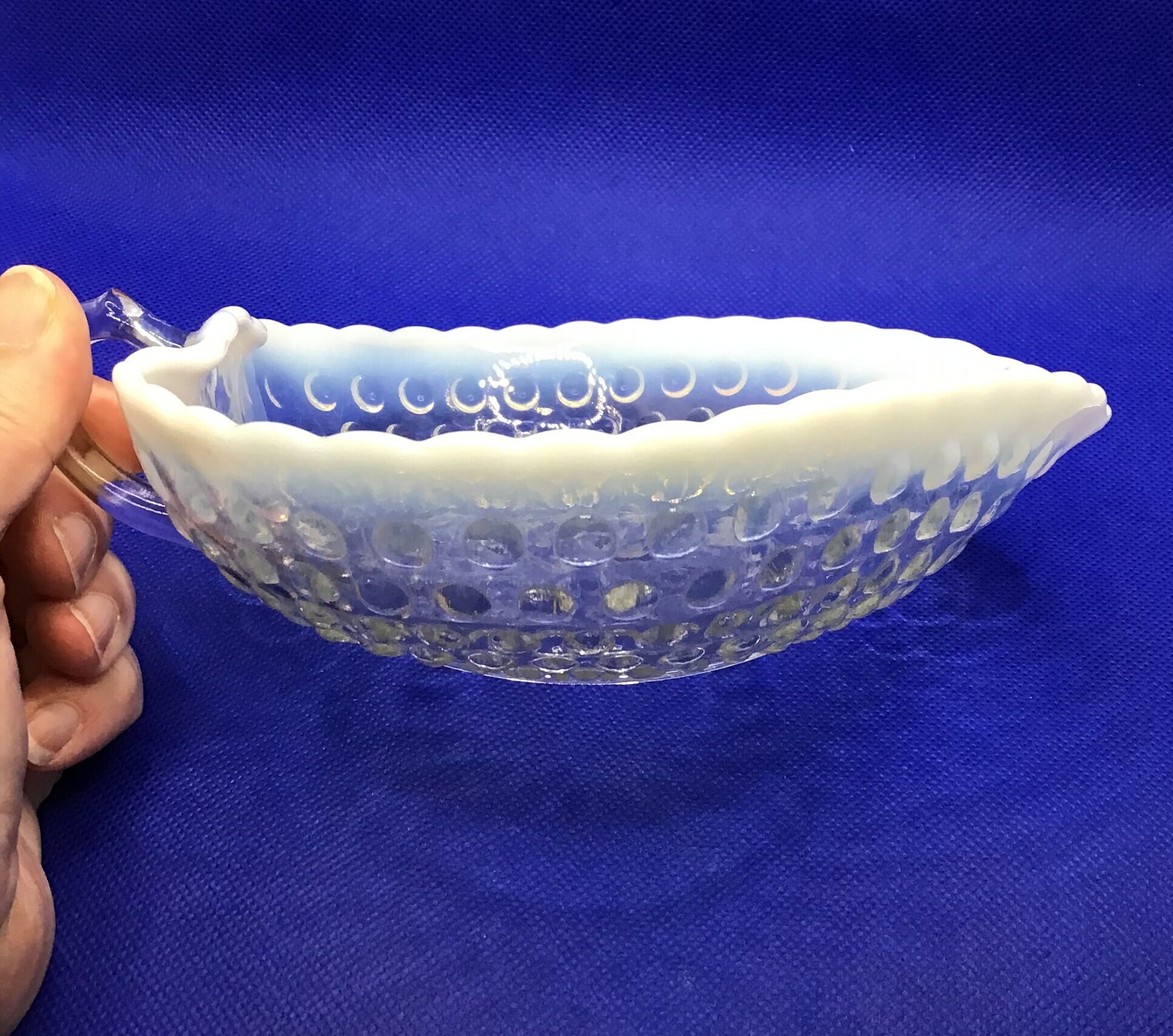 Anchor Hocking Moonstone Opalescent Hobnail Glass Nappy Dish - Etsy