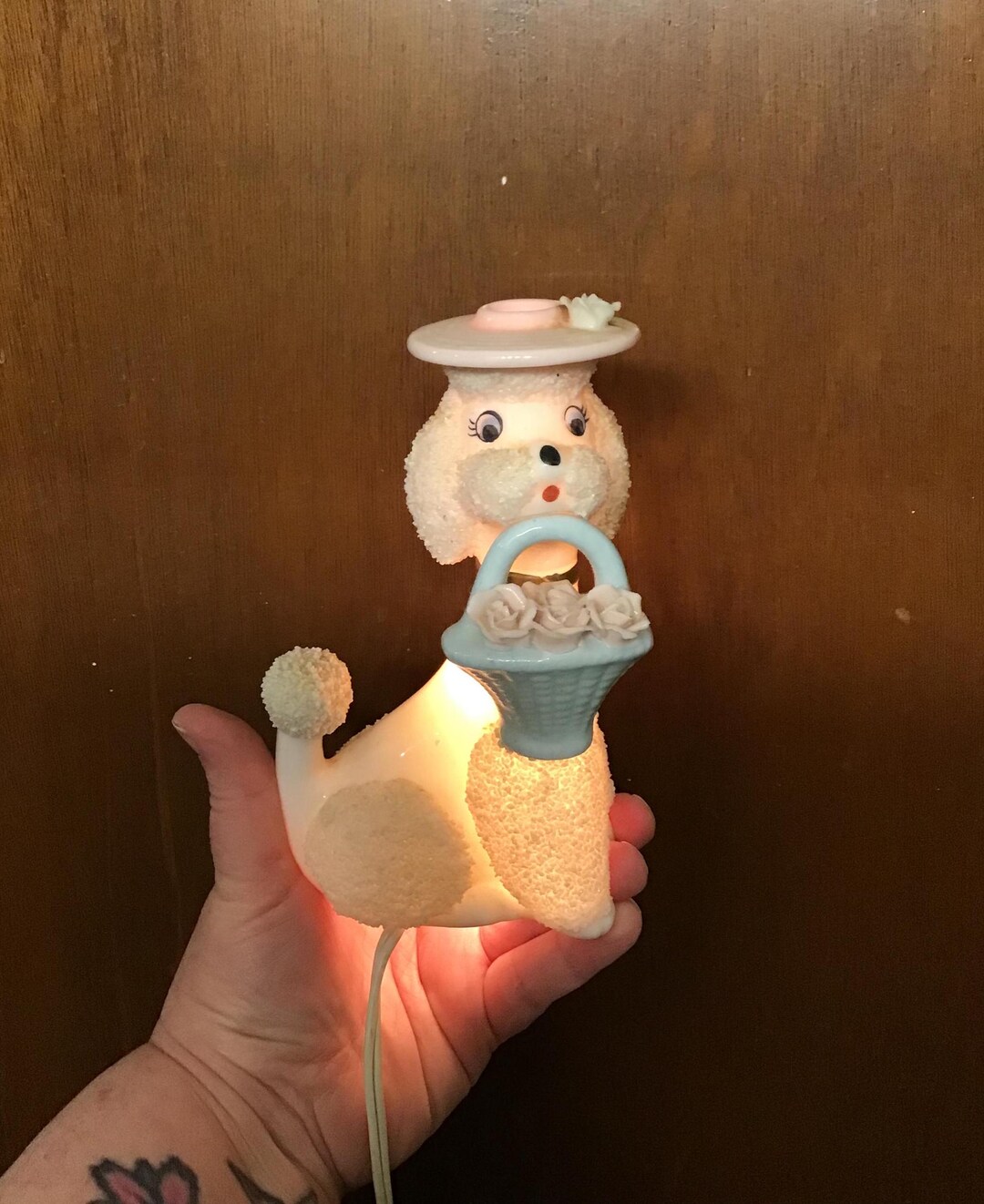 Ceramic Spaghetti Ceramic Poodle Night Light Vintage 1950s 1960s Home ...