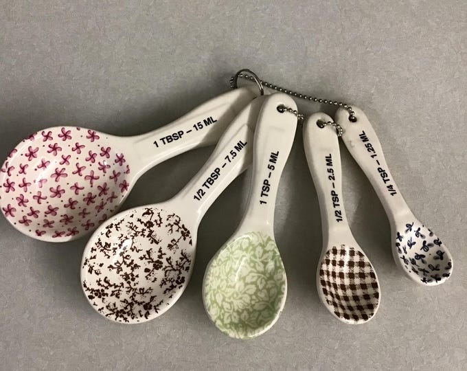 Rae Dunn by Magenta Ceramic Measuring Spoon Set of 5 Cottage Core ...