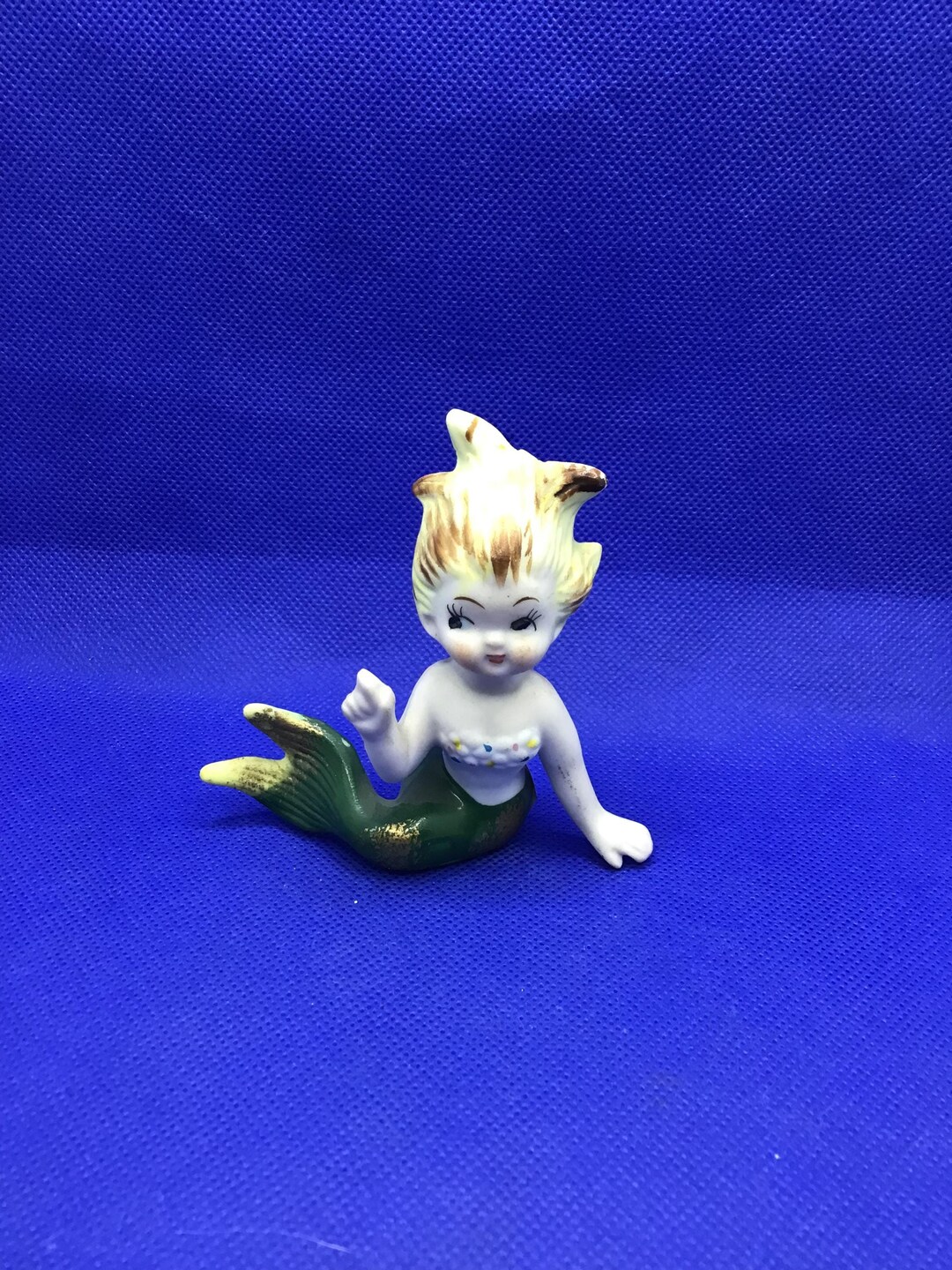 Vintage Bisque Blonde Flowing Hair Mermaid Figurine Made in Japan - Etsy